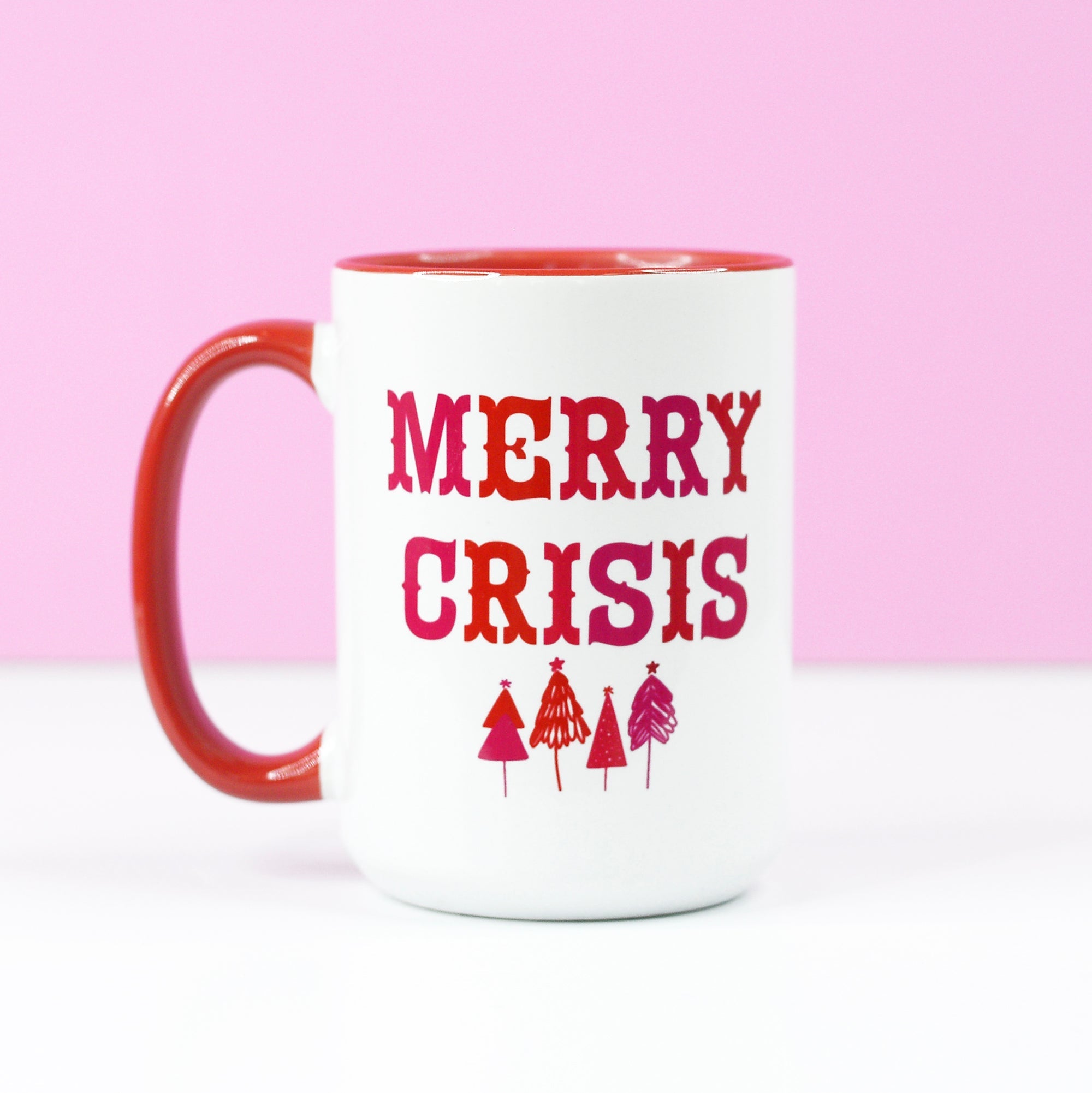 Merry Crisis RED Christmas Mug – Funny Coffee Mug – Mugsby