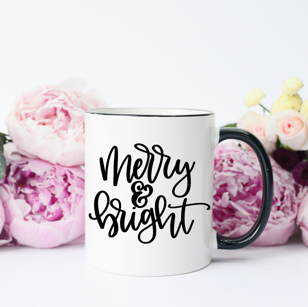 Merry & Bright All Black Mug – Funny Coffee Mug – Mugsby