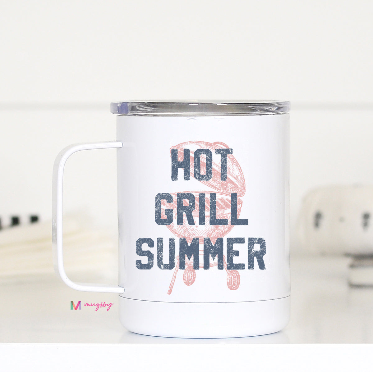 Hot Grills Summer Travel Cup with Handle, Funny Dad – Funny Coffee Mug ...
